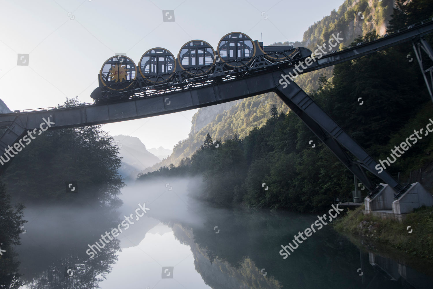 Stoos Bahn Steepest Funicular Railway World Editorial Stock Photo ...