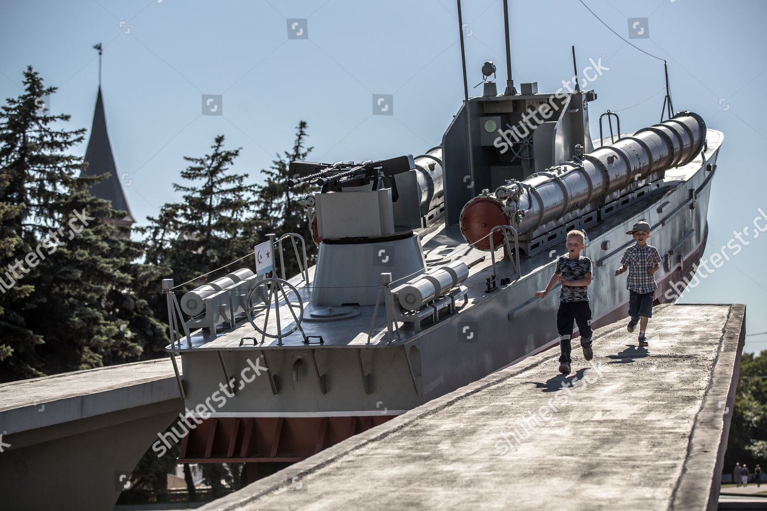 Kids Run Down Ramp Russian Navy Editorial Stock Photo - Stock Image ...