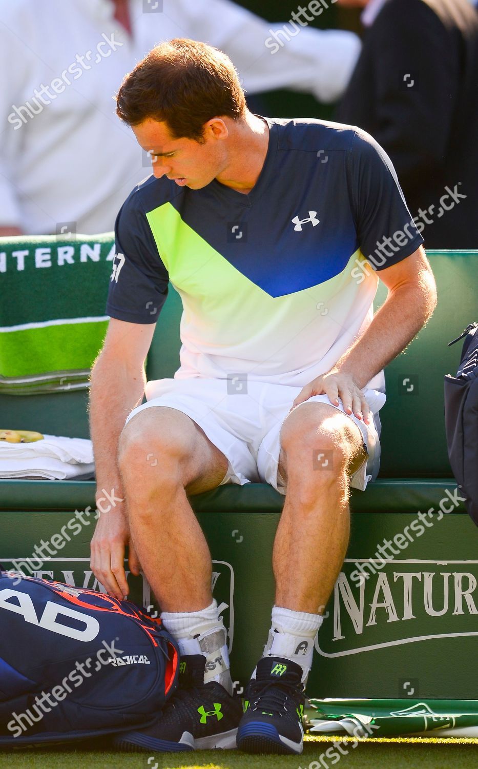 Andy Murrays Gbr His Chair After Editorial Stock Photo - Stock Image ...