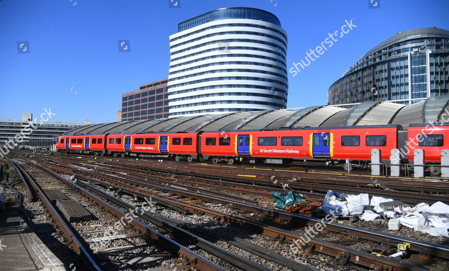 TRAIN LINES LEADING INTO OUT WATERLOO Editorial Stock Photo - Stock ...