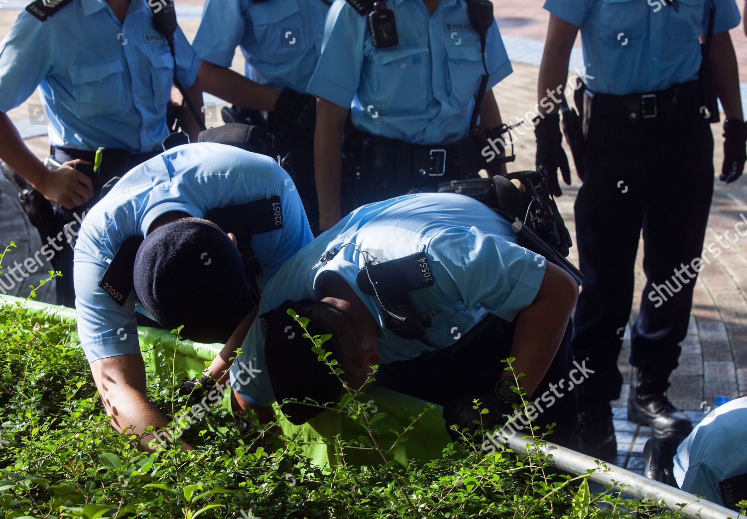 Hong Kong Police Officers Search Clues Editorial Stock Photo - Stock ...