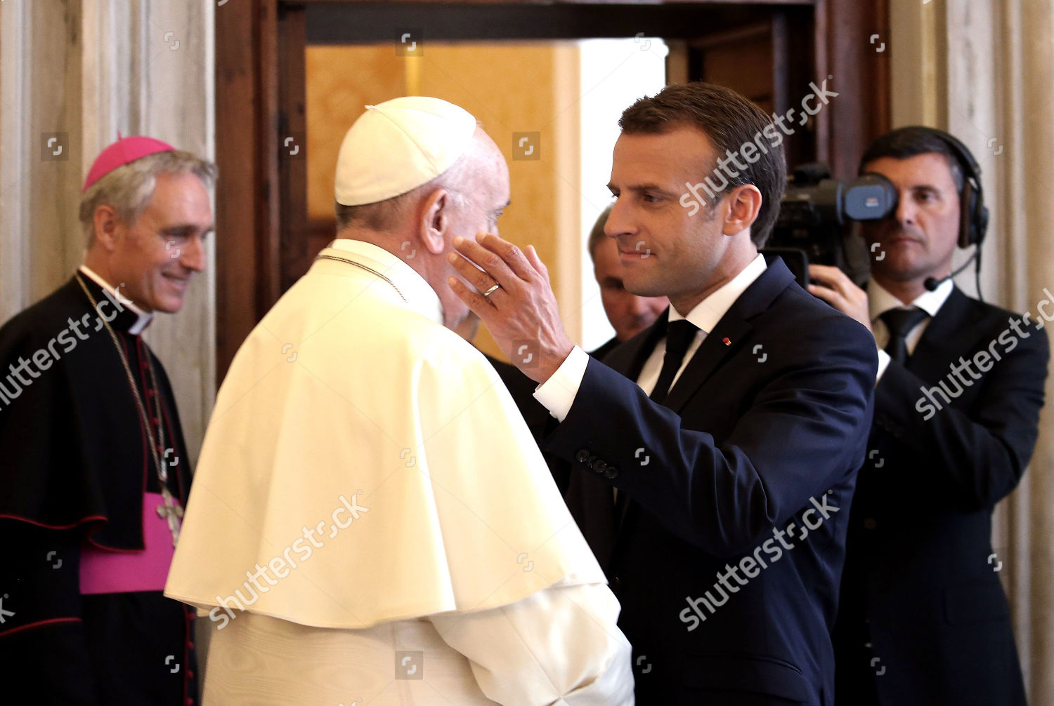 Pope Francis French President Emmanuel Macron Editorial Stock Photo ...