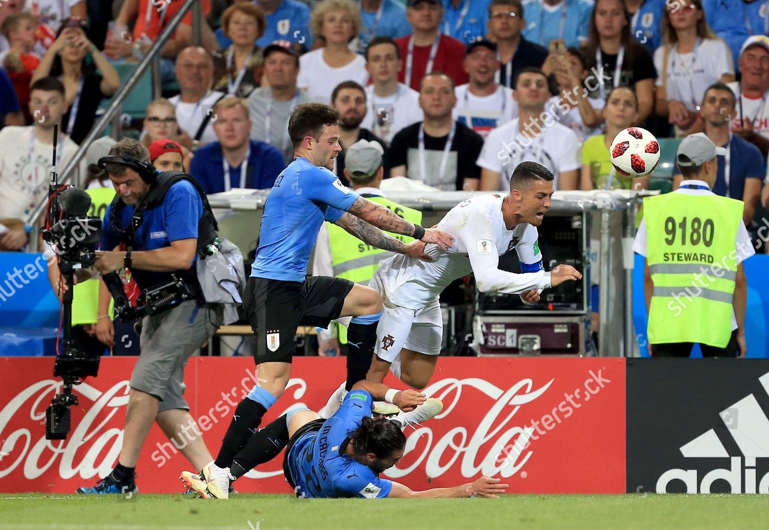 Cristiano Ronaldo Portugal Fouled By Martin Editorial Stock Photo ...