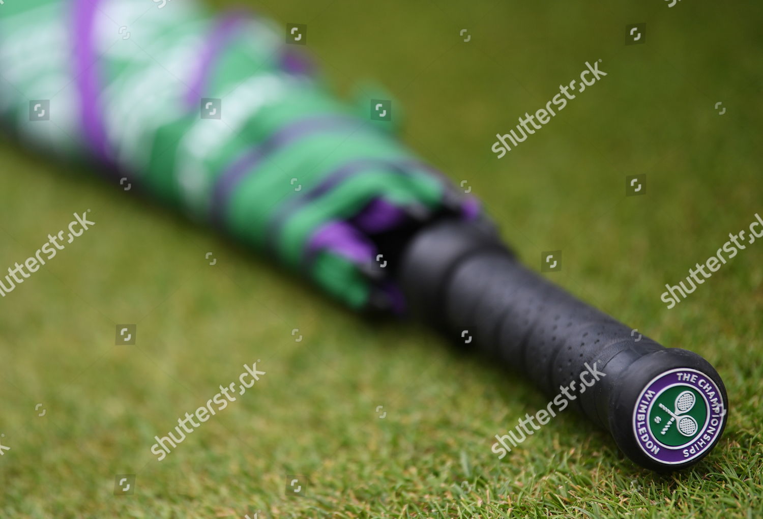 Wimbledon Umbrella On Grass Ahead Match Editorial Stock Photo - Stock ...