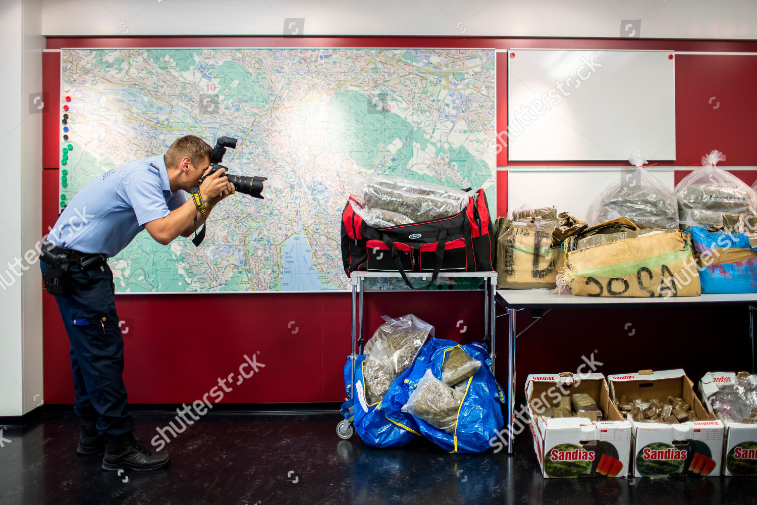 Police Photographer Takes Pictures Stash Drugs Editorial Stock Photo ...