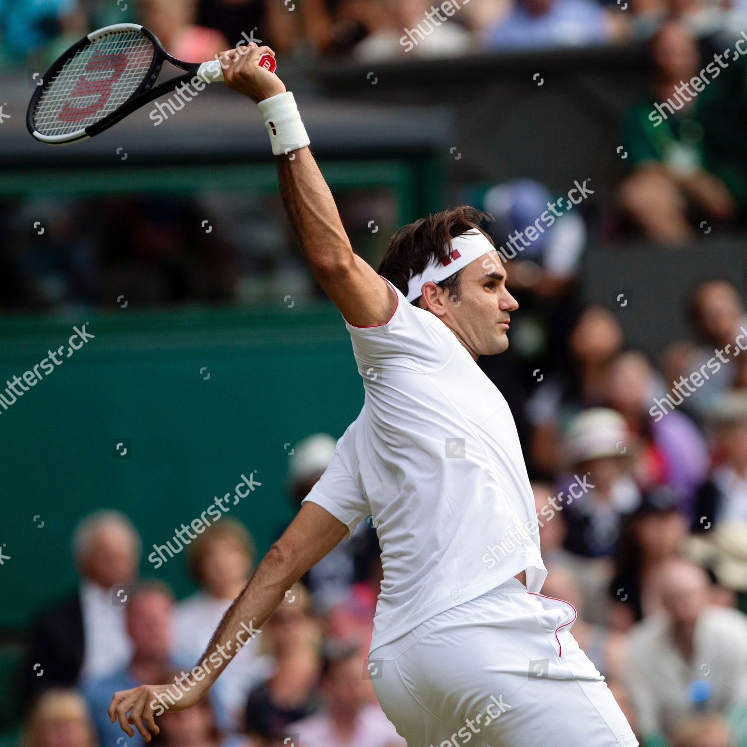 Roger Federer Action During His Gentlemens Editorial Stock Photo ...