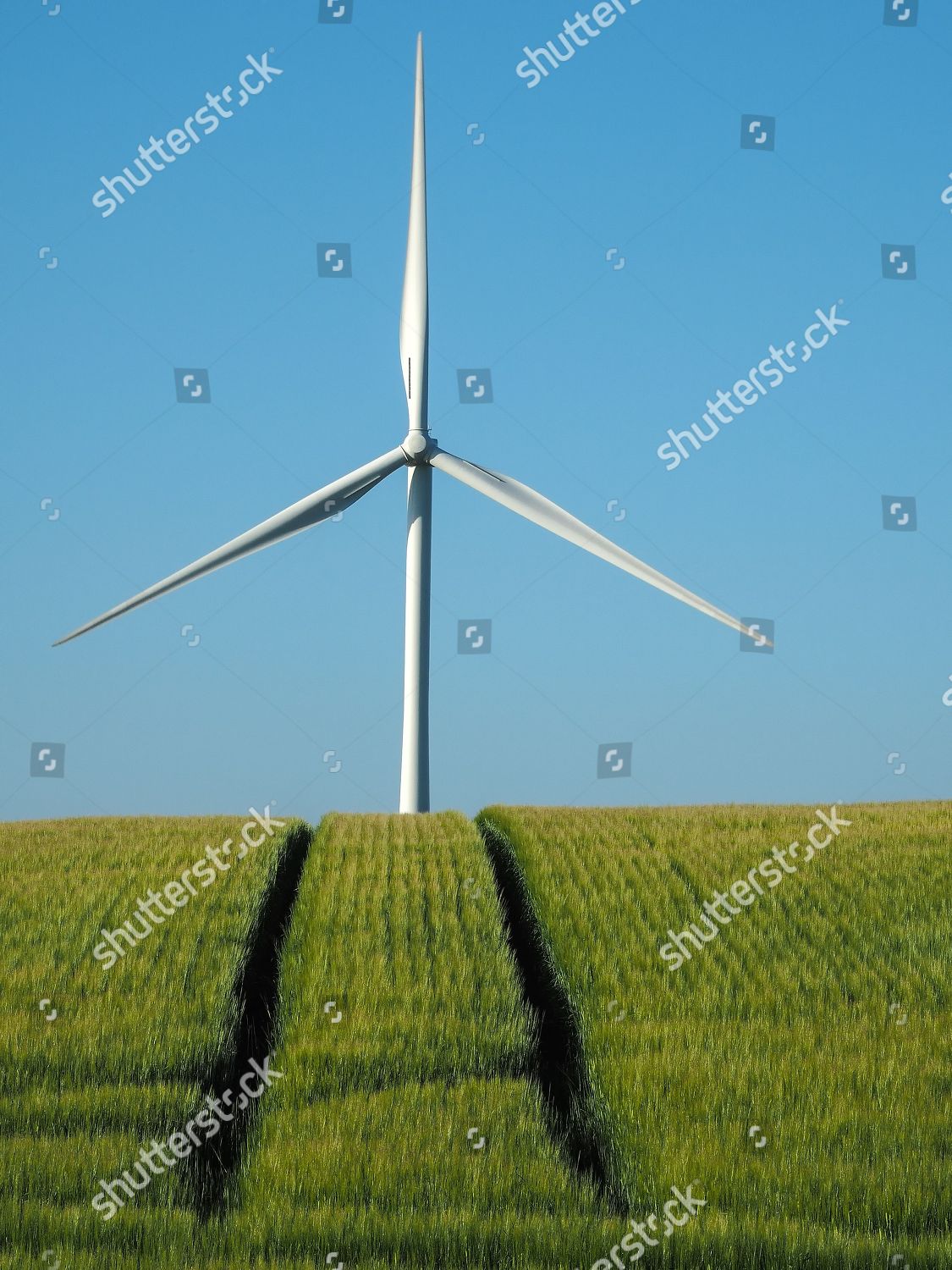 Wind Turbine On Brow Hill Tractor Editorial Stock Photo - Stock Image ...