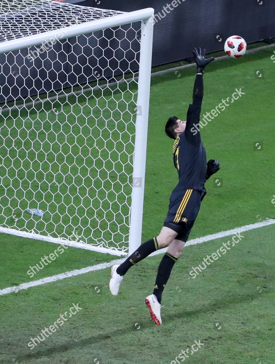 Goalkeeper Thibaut Courtois Belgium Clears Shot Editorial Stock Photo ...