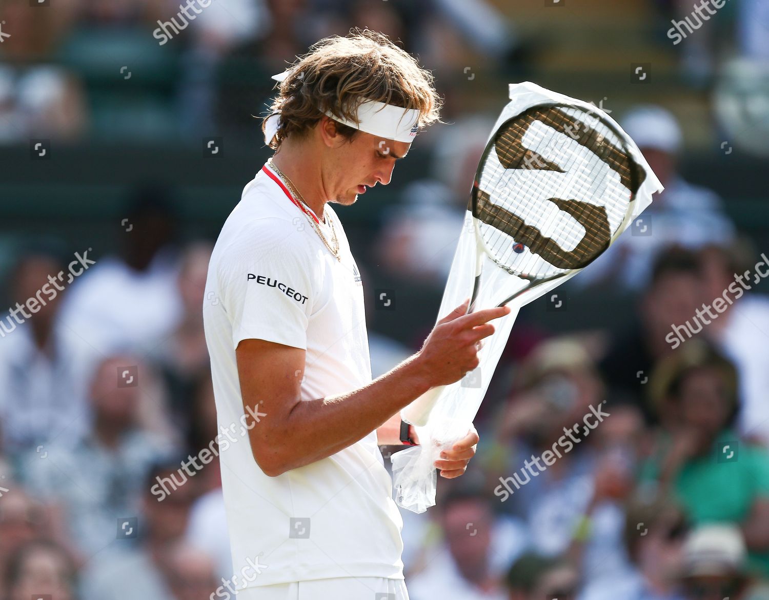 Alexander Zverev Changing His Racquet During Editorial Stock Photo ...