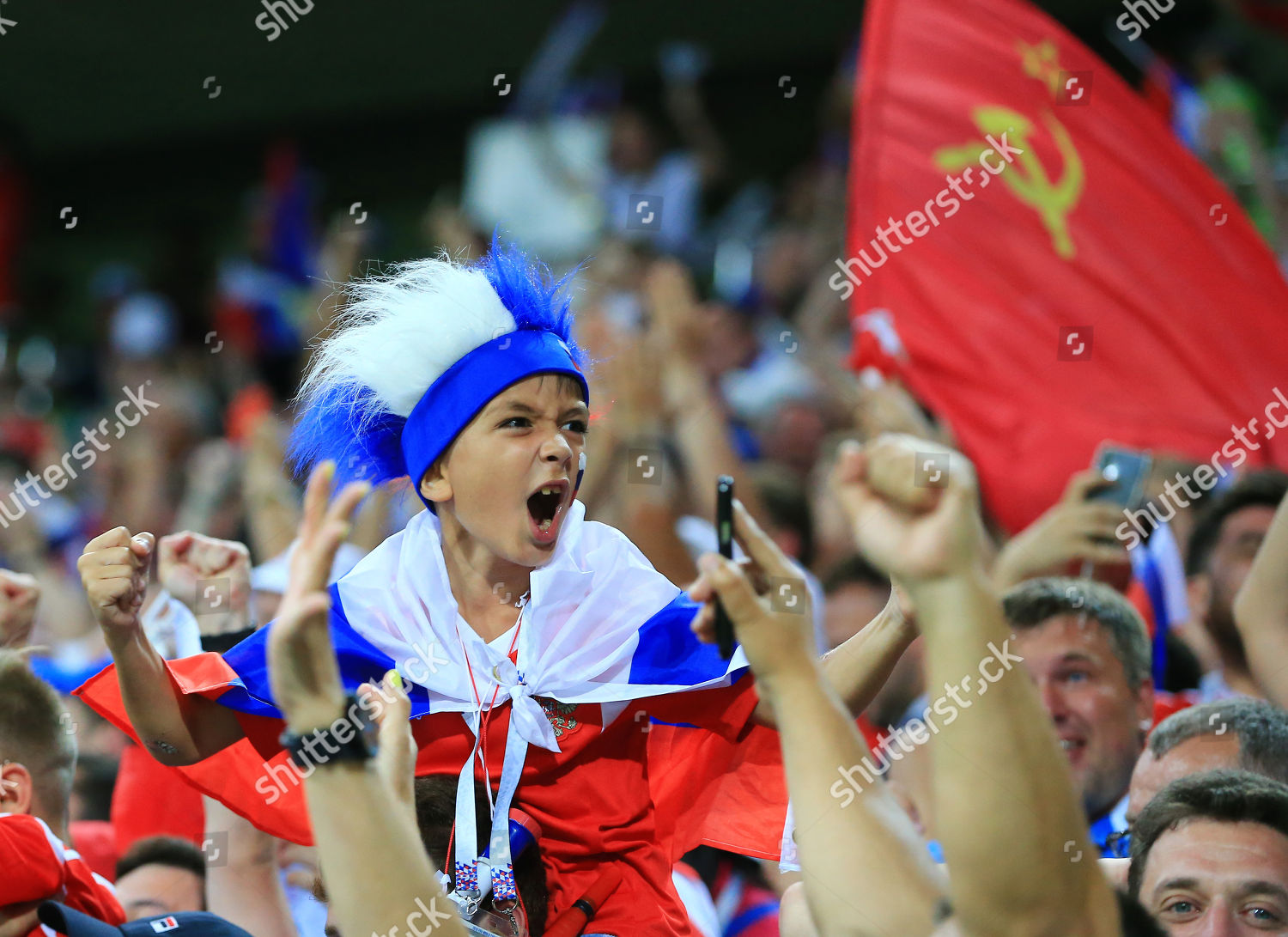 Russia Fan Celebrates His Teams Goal Editorial Stock Photo - Stock ...