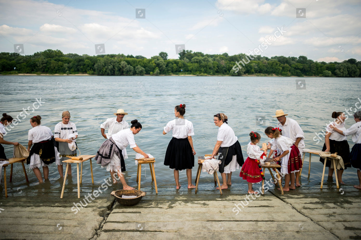 Participants Wearing Folk Costumes Croatian Ethnic Editorial Stock ...