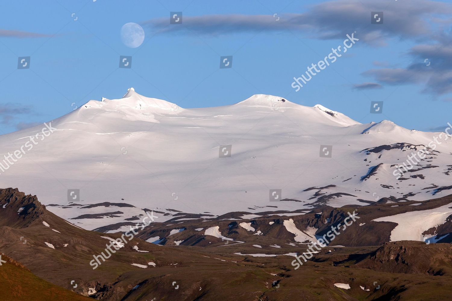 Snowcovered Snaefell Volcano Snaefellsjoekul Glacier Full Editorial ...