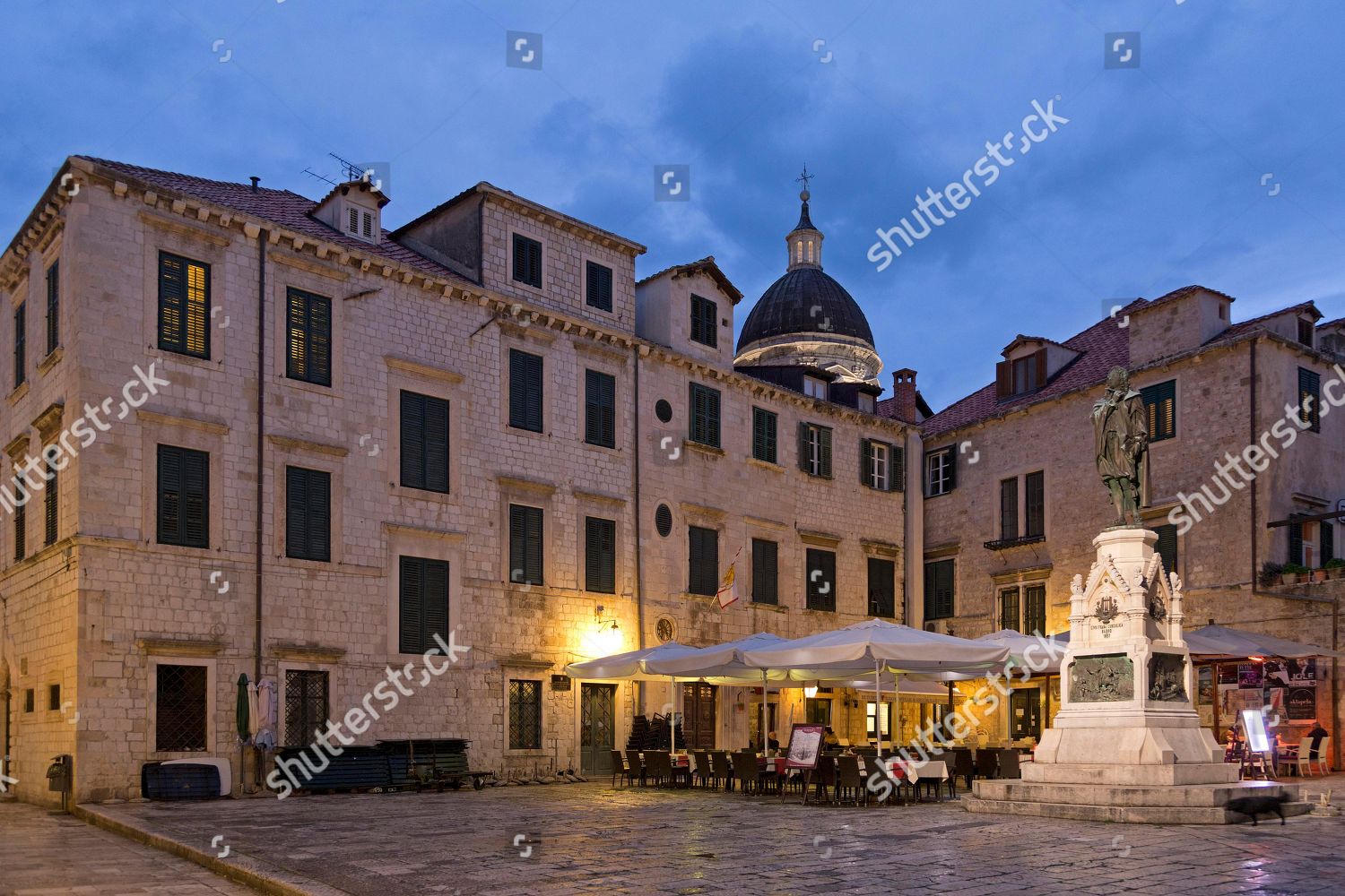 Ivan Gundulic Statue Gundulic Square Old Editorial Stock Photo - Stock ...
