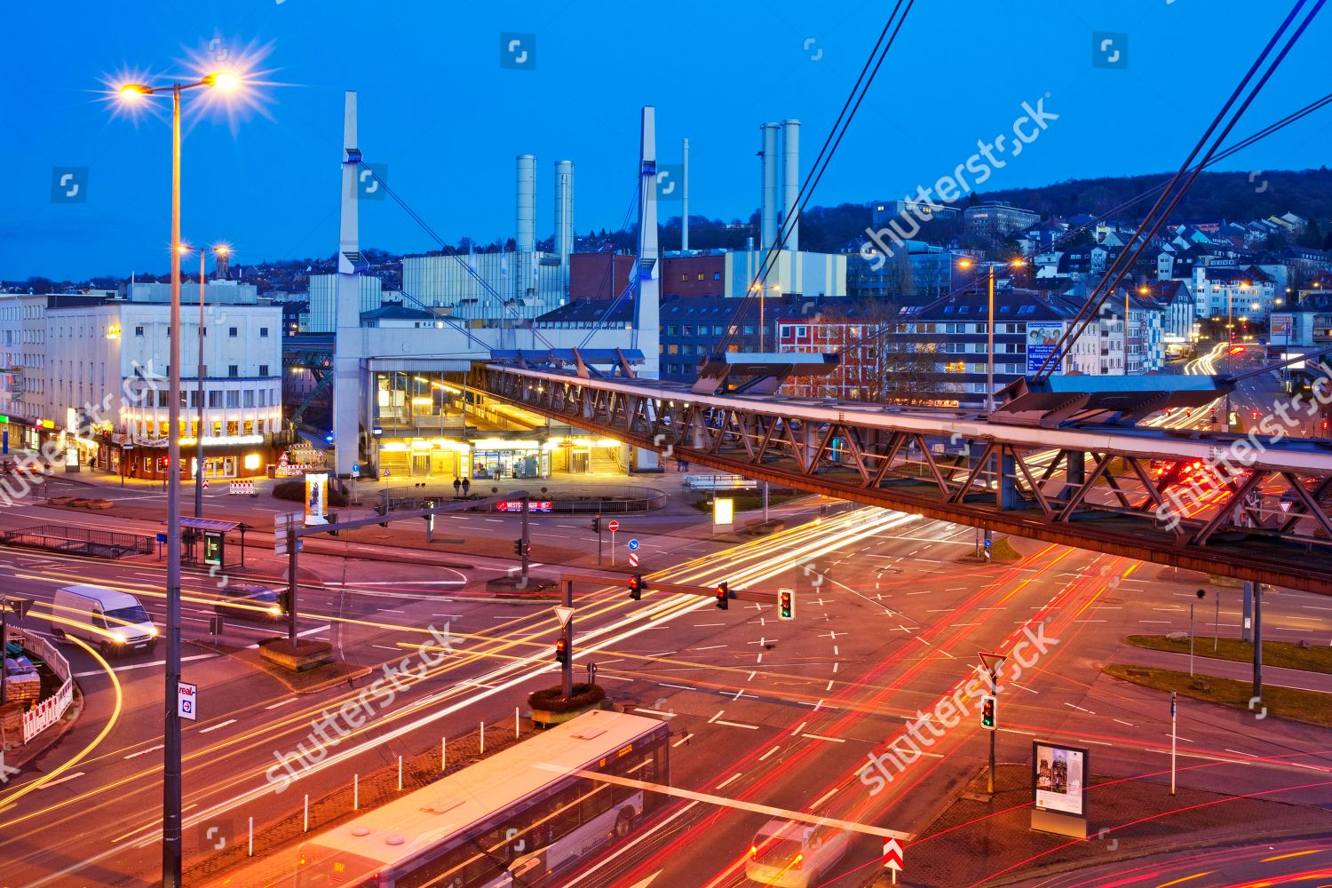 Traffic Junction Alter Markt Dusk Barmen Editorial Stock Photo - Stock ...
