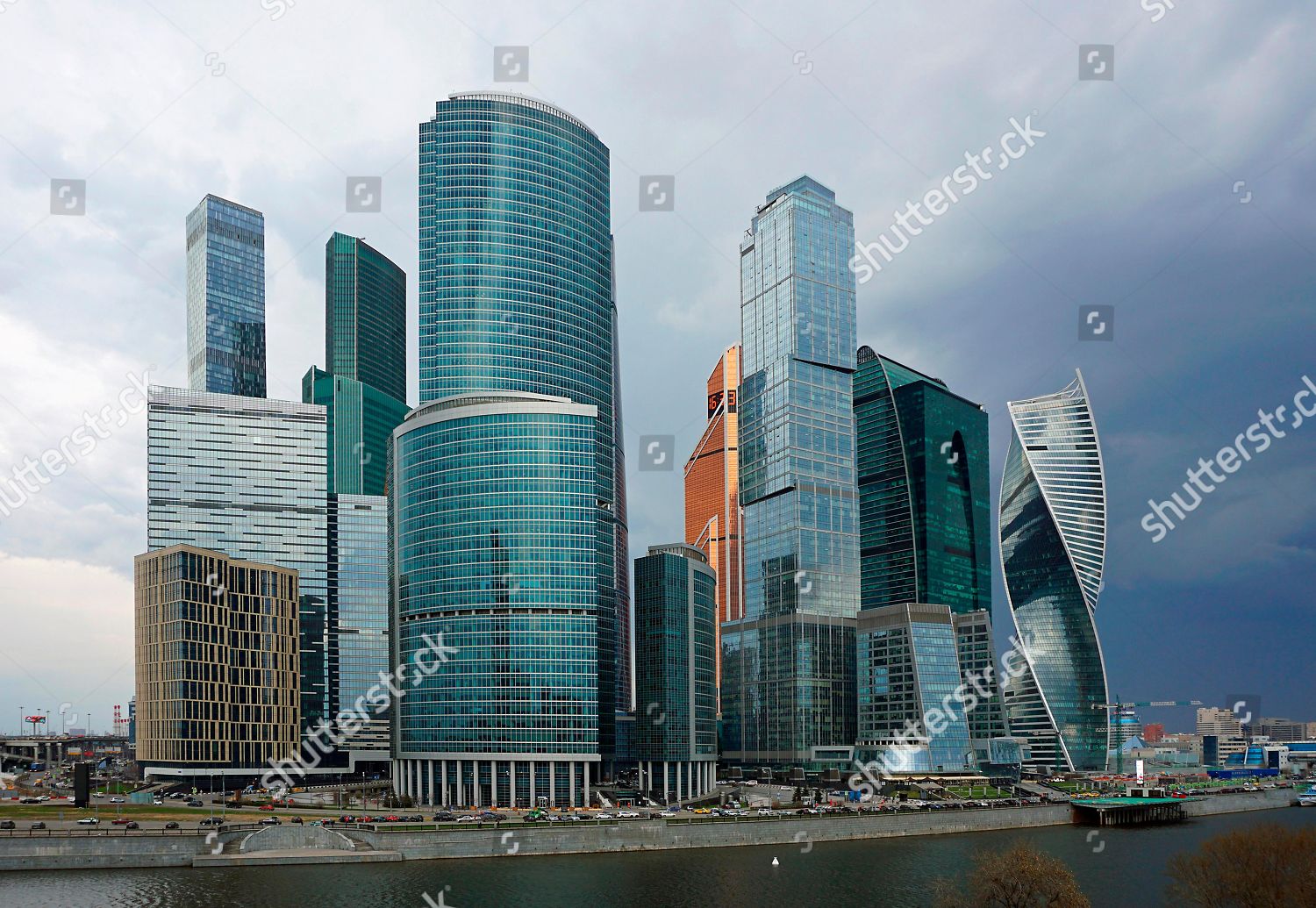 Skyline Moscow City Left Oko Tower Editorial Stock Photo - Stock Image ...