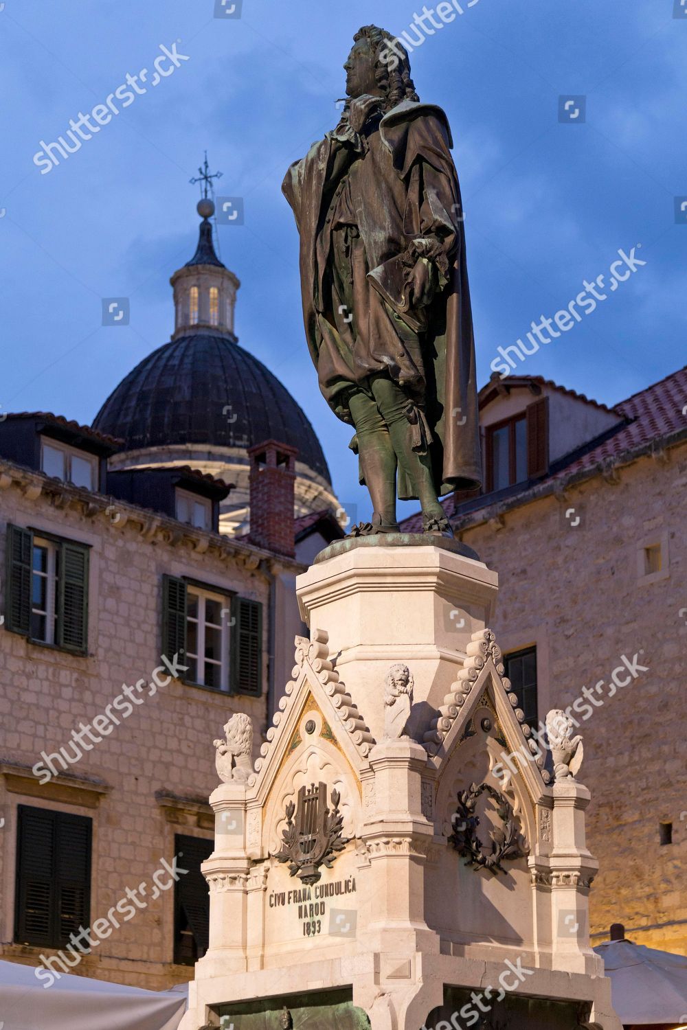 Ivan Gundulic Statue Gundulic Square Old Editorial Stock Photo - Stock ...