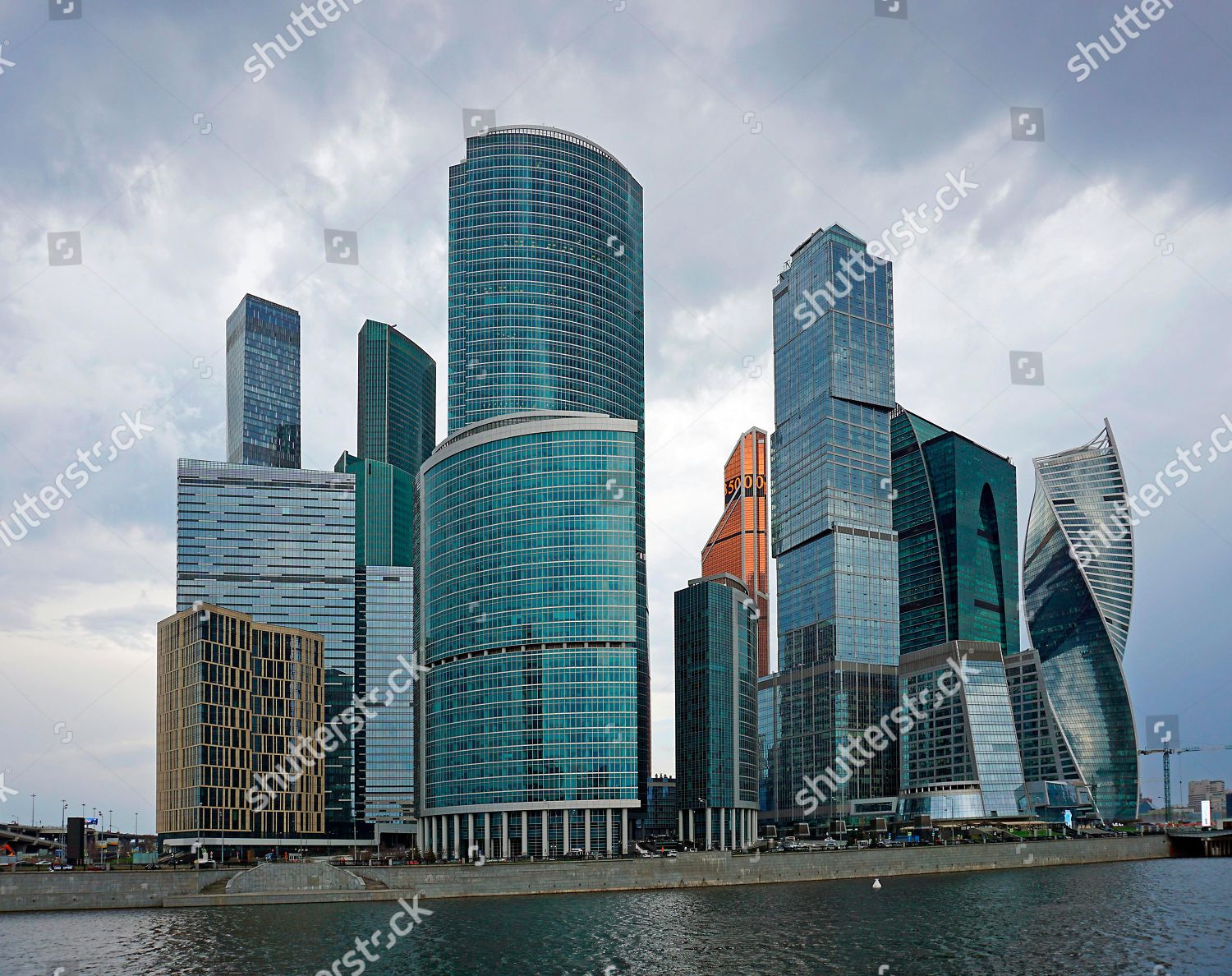 Skyline Moscow City Left Oko Tower Editorial Stock Photo - Stock Image ...