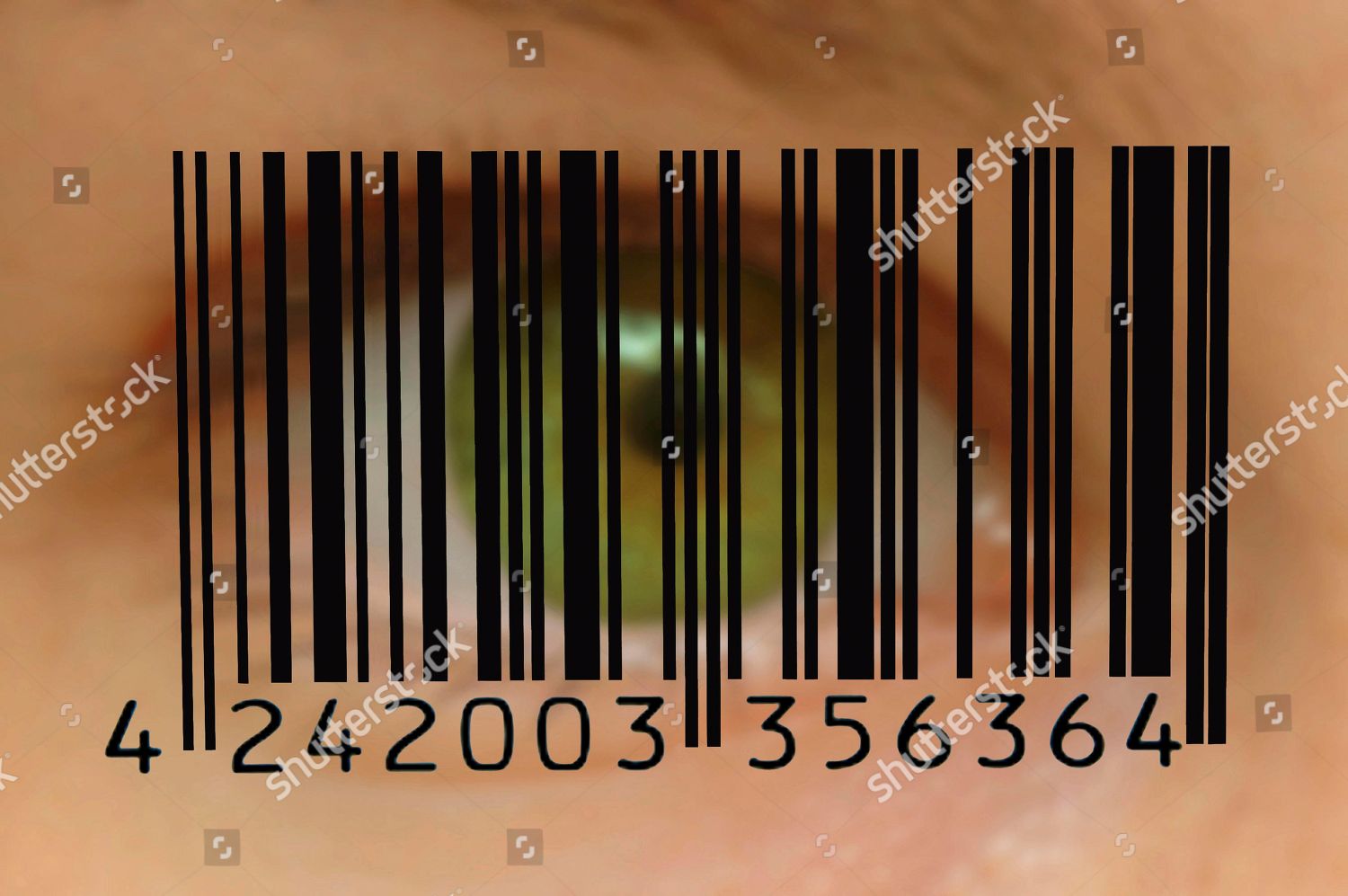 Barcode Front Green Eye Symbol Picture Editorial Stock Photo - Stock ...