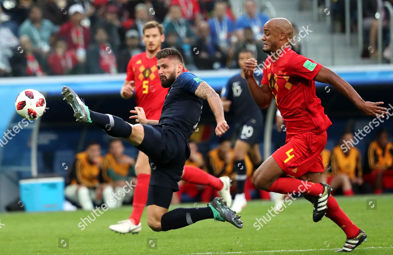 Olivier Giroud L France Vincent Kompany Editorial Stock Photo - Stock ...
