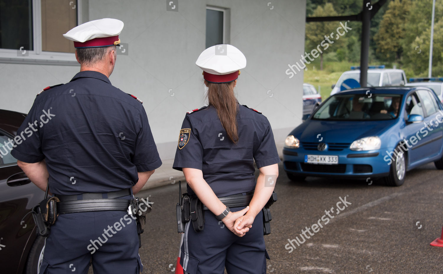 Border Police Check Cars Control Station Editorial Stock Photo - Stock ...