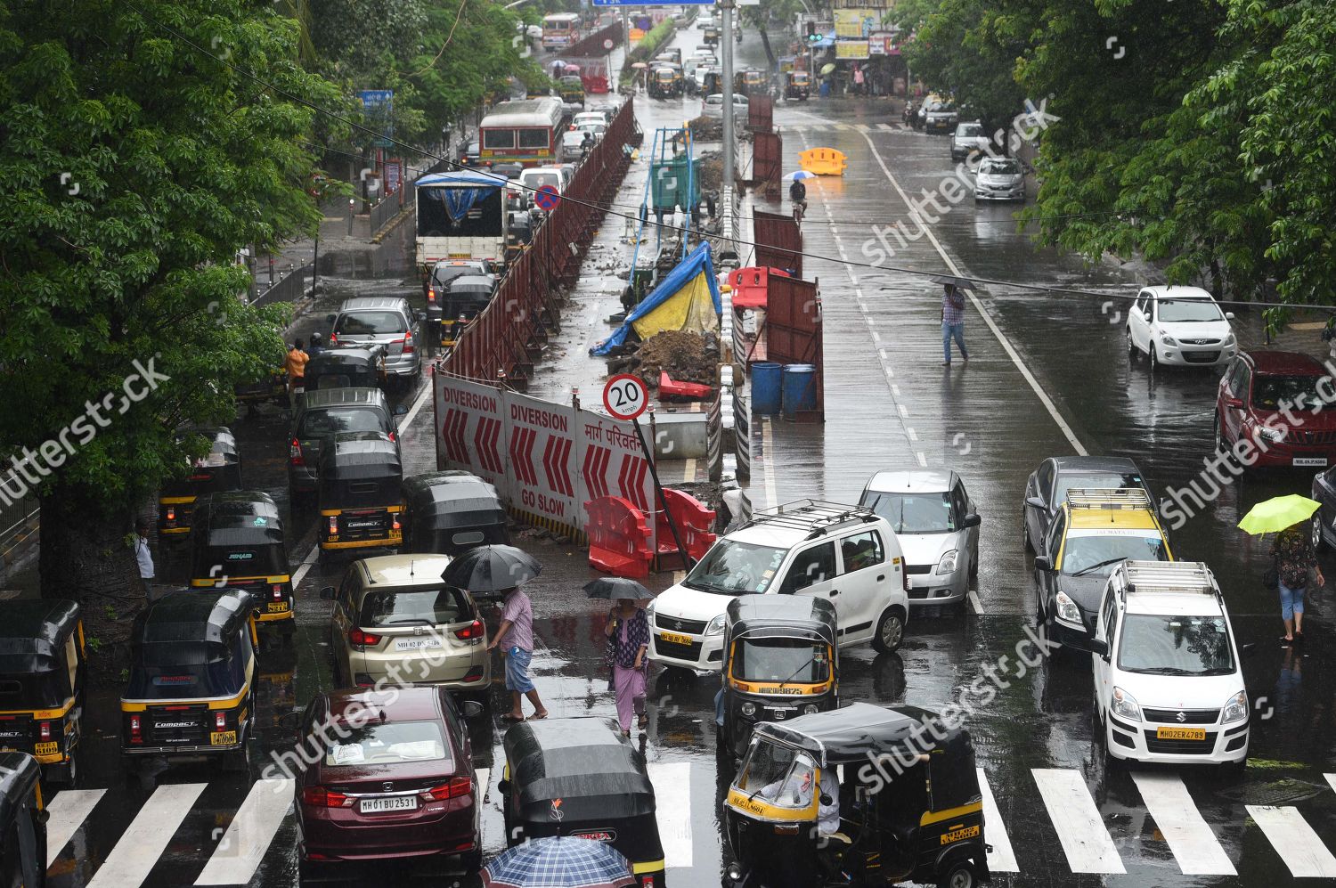 Heavy Traffic Due Heavy Rain Sv Editorial Stock Photo - Stock Image ...