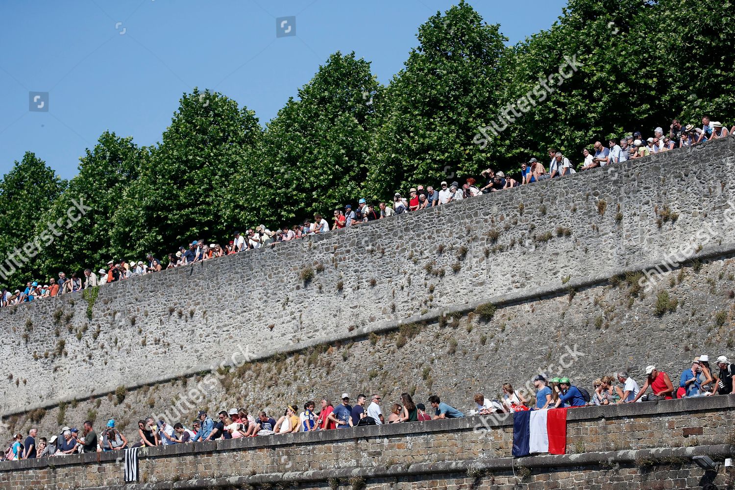 Spectators Stand On Side Road During Editorial Stock Photo - Stock ...