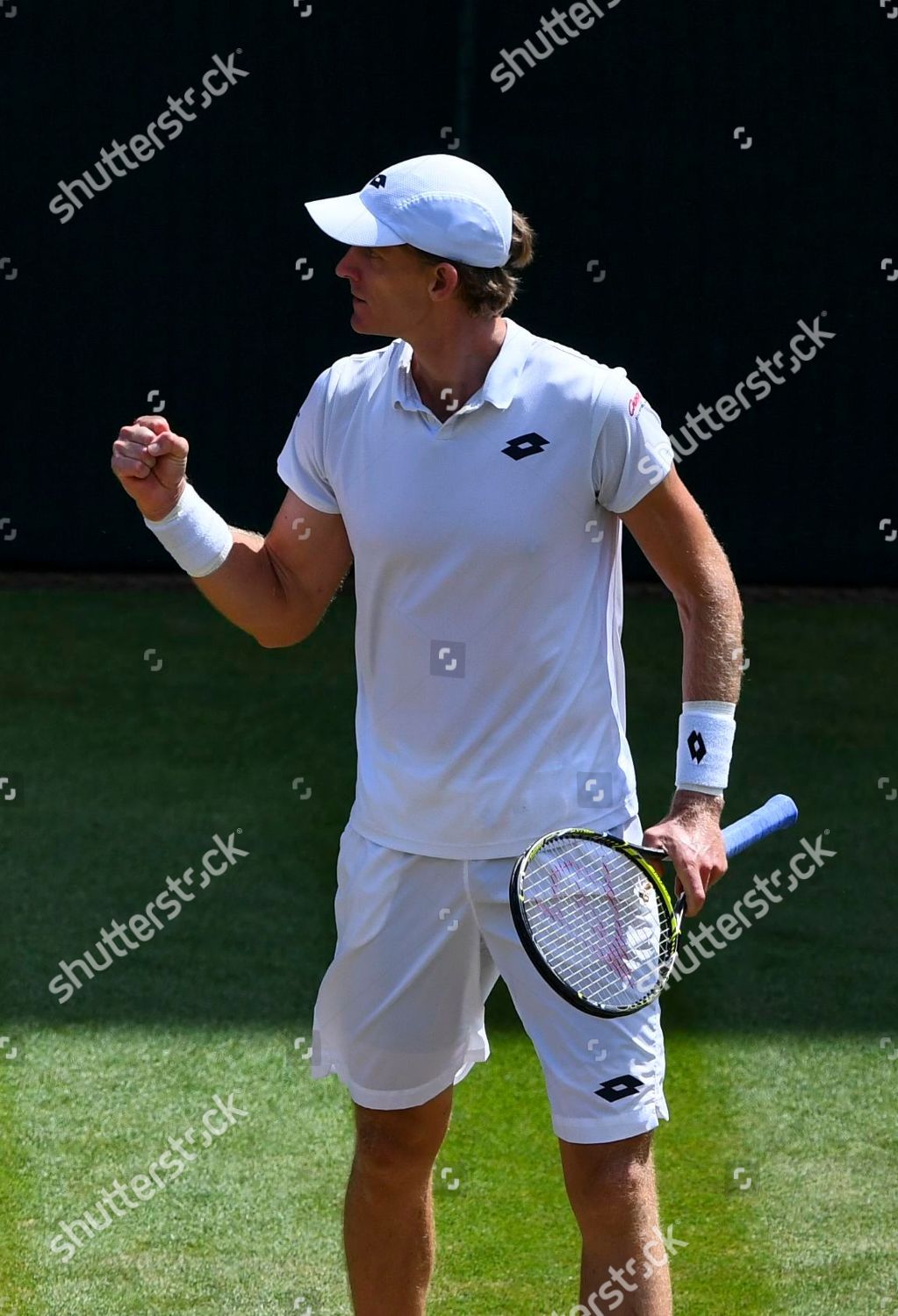 Kevin Anderson Celebrates Winning First Set Editorial Stock Photo ...