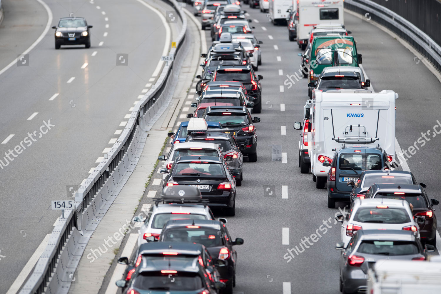 Vehicles Sit Traffic Jam Near Front Editorial Stock Photo - Stock Image ...