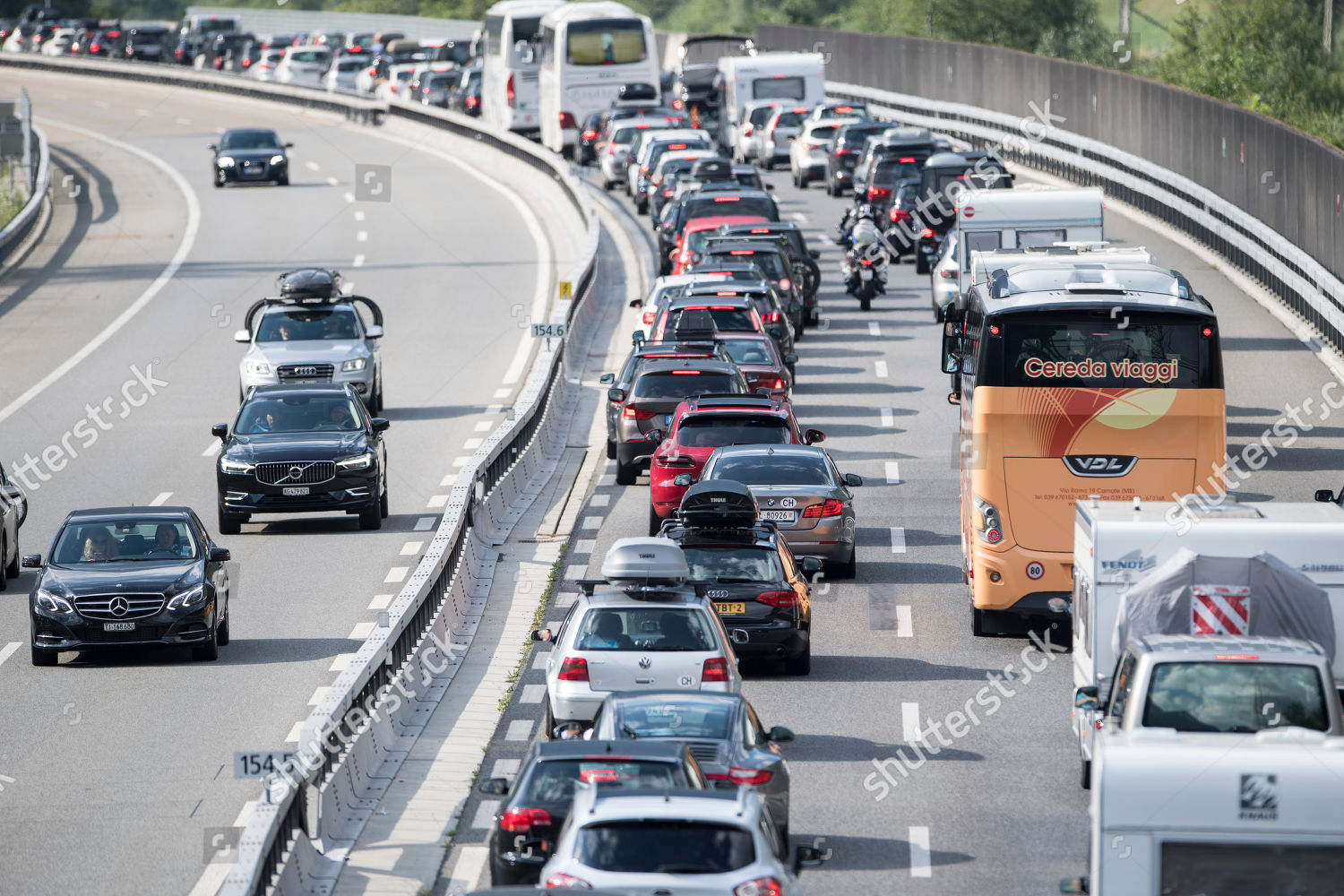 Vehicles Sit Traffic Jam Near Front Editorial Stock Photo - Stock Image ...