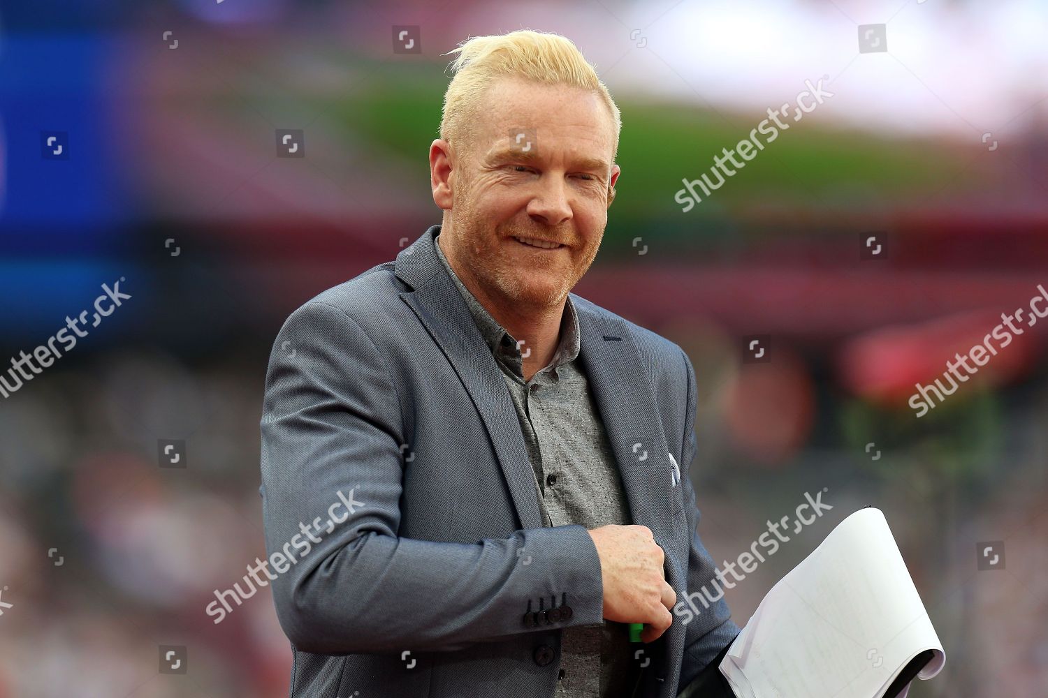 Presenter Ewan Thomas During Athletics World Editorial Stock Photo ...