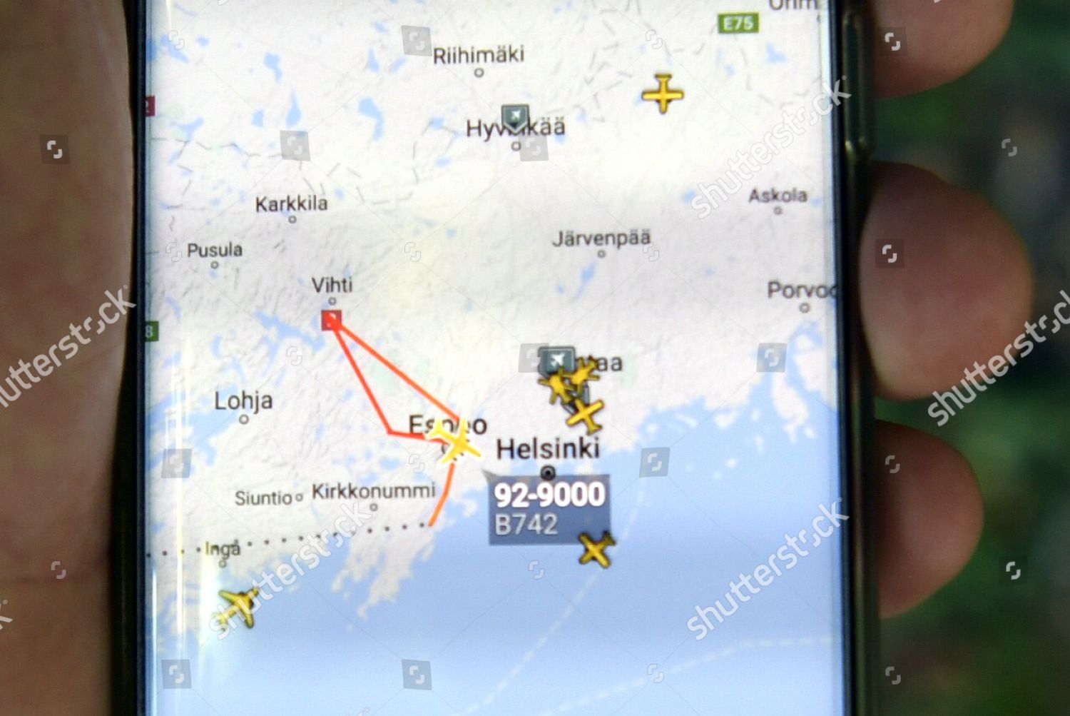 Man Shows Flightradar24 App Showing Landing Editorial Stock Photo ...