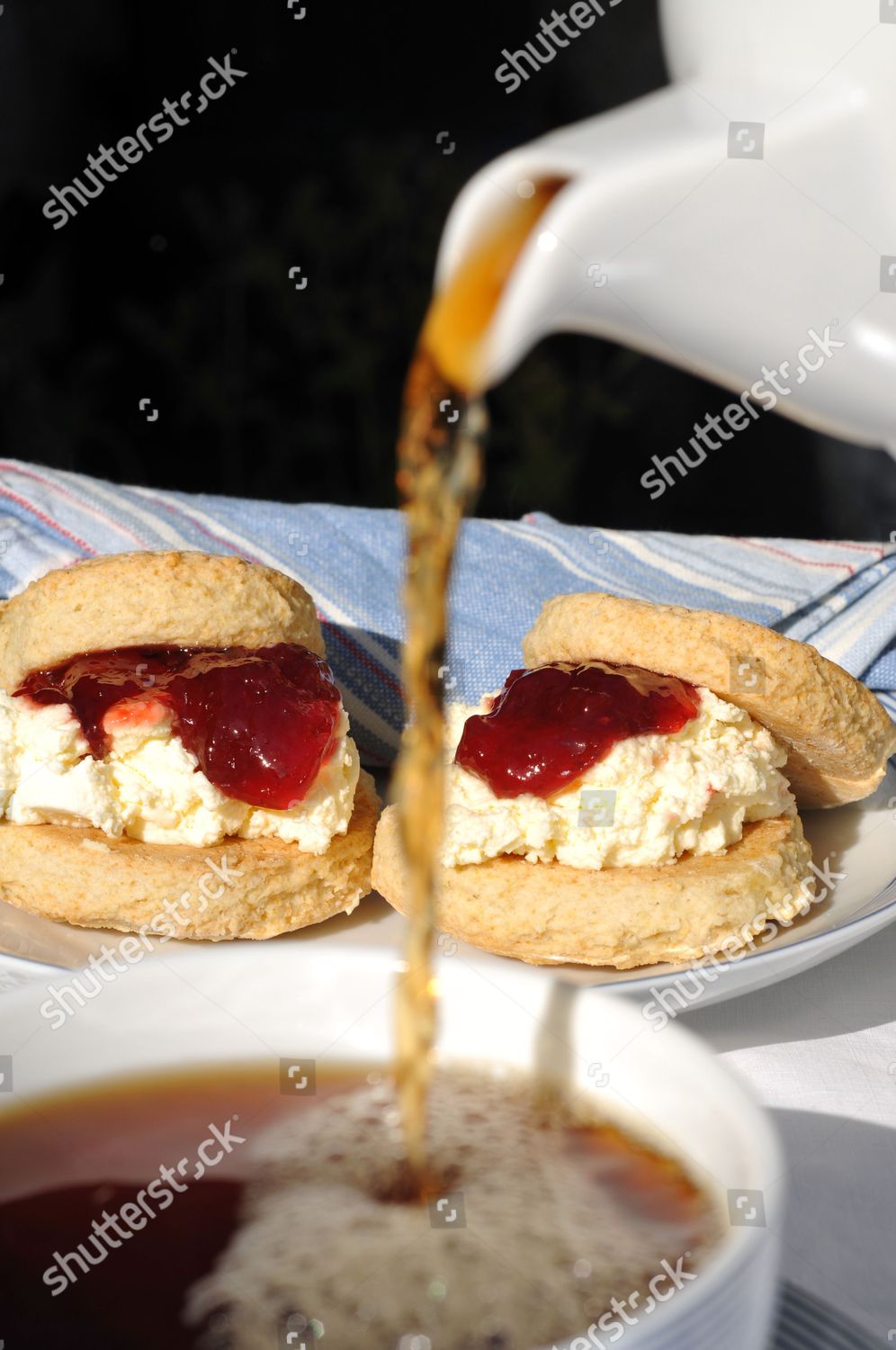 Typical West Country Cream Tea Clotted Editorial Stock Photo - Stock ...