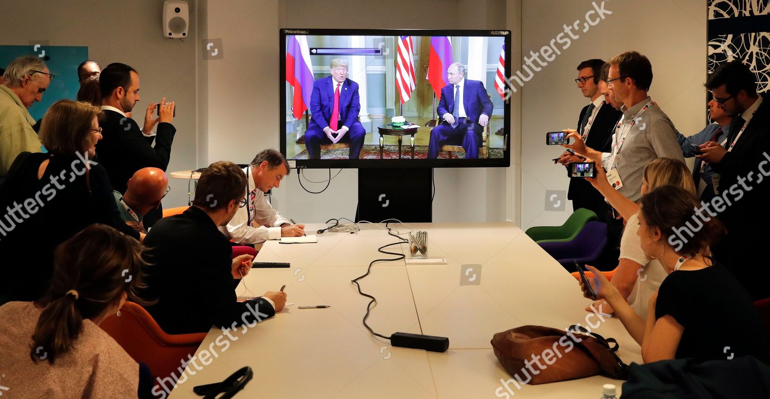 Journalist Watch Screen Showing Meeting Between Editorial Stock Photo ...