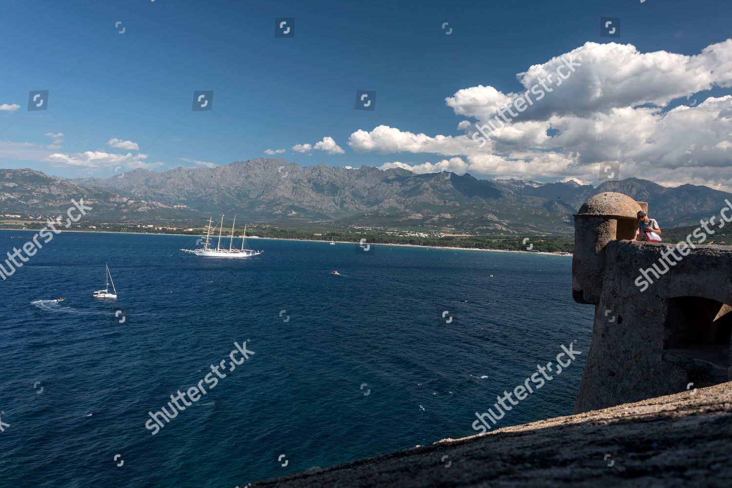 Star Clippers Anchor Calvi Bay Citadel Editorial Stock Photo - Stock ...