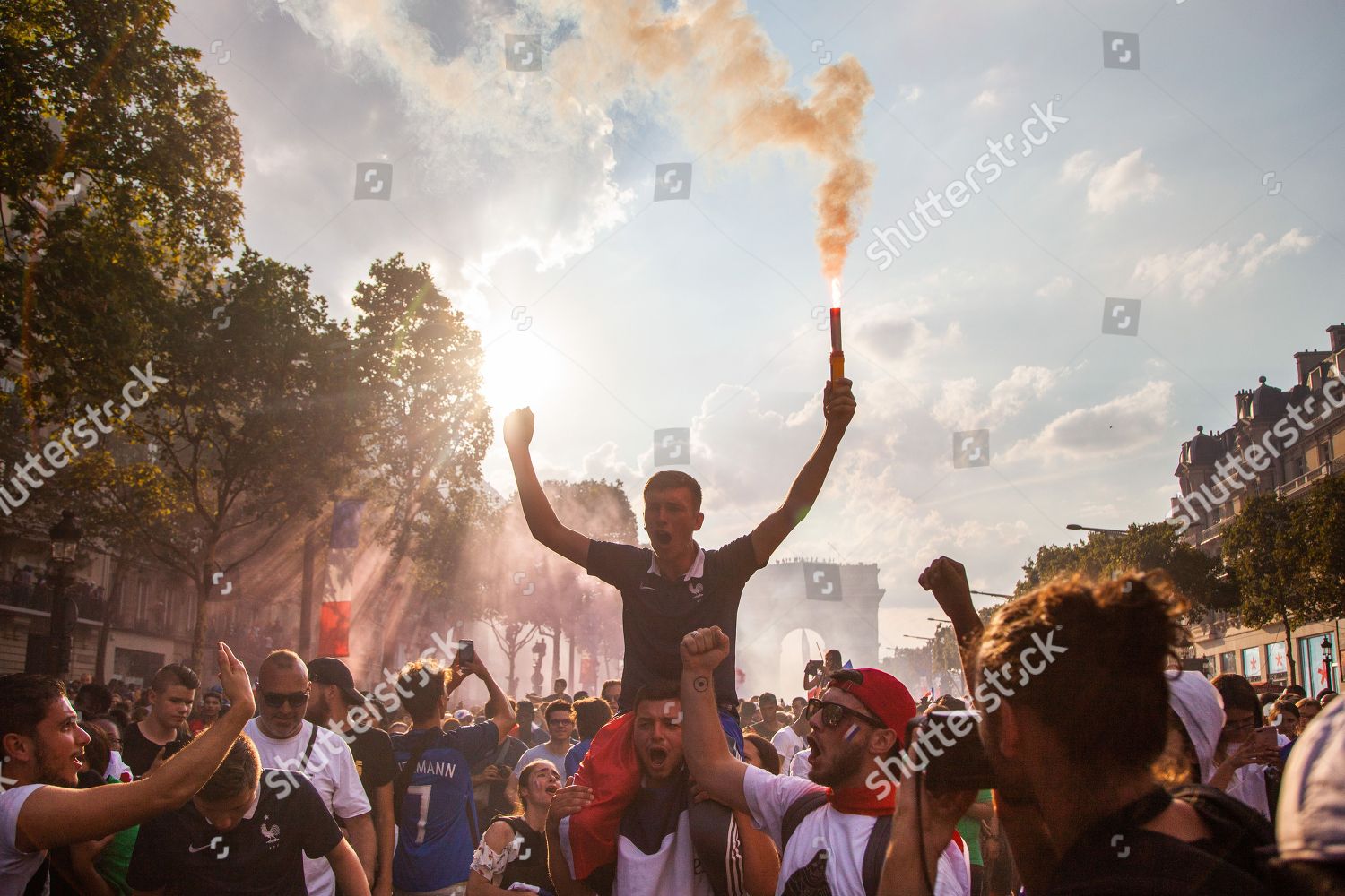 Man Seen Holding Flare Thousands Supporters Editorial Stock Photo ...