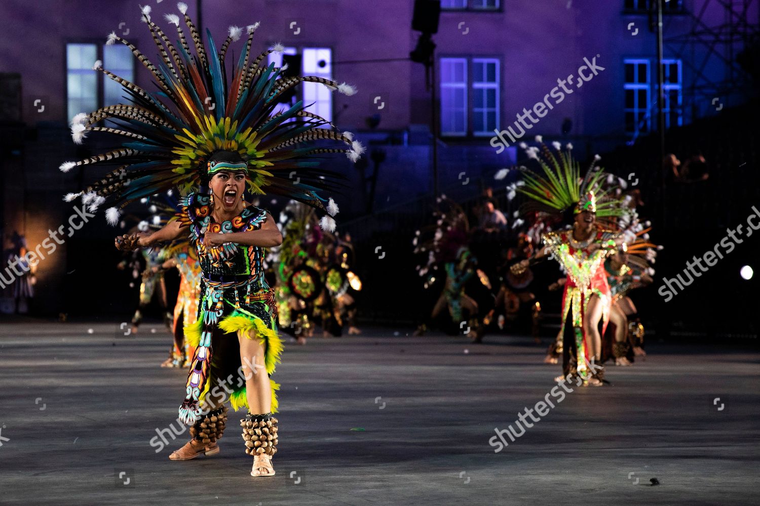 Aztecs Dancers Banda Monumental De Mexico Editorial Stock Photo - Stock ...