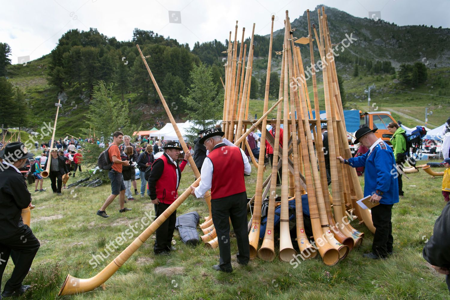 Alphorn Players Store Their Instruments After Editorial Stock Photo ...