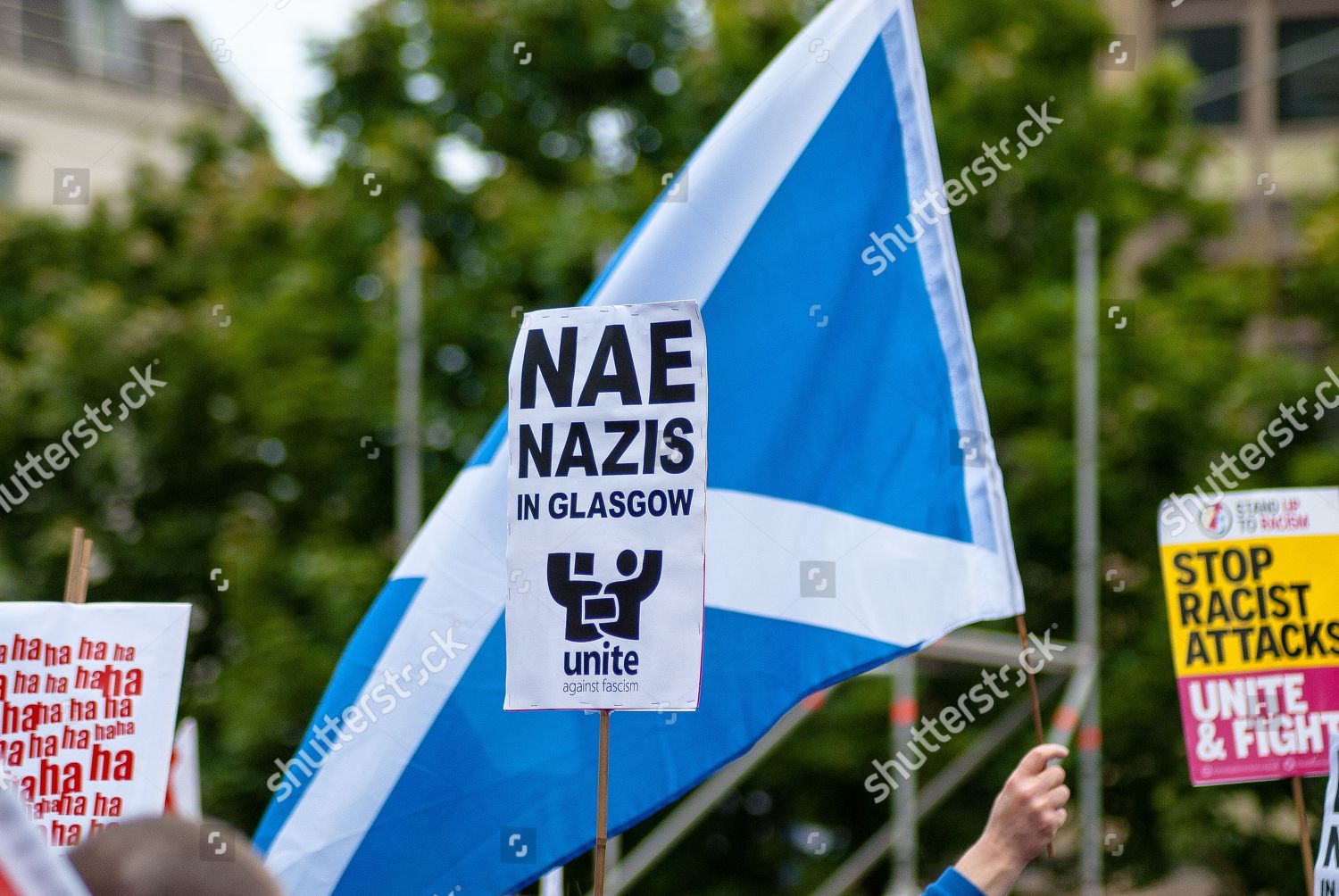 Protester Seen Holding Nae Nazis Sign Editorial Stock Photo - Stock ...