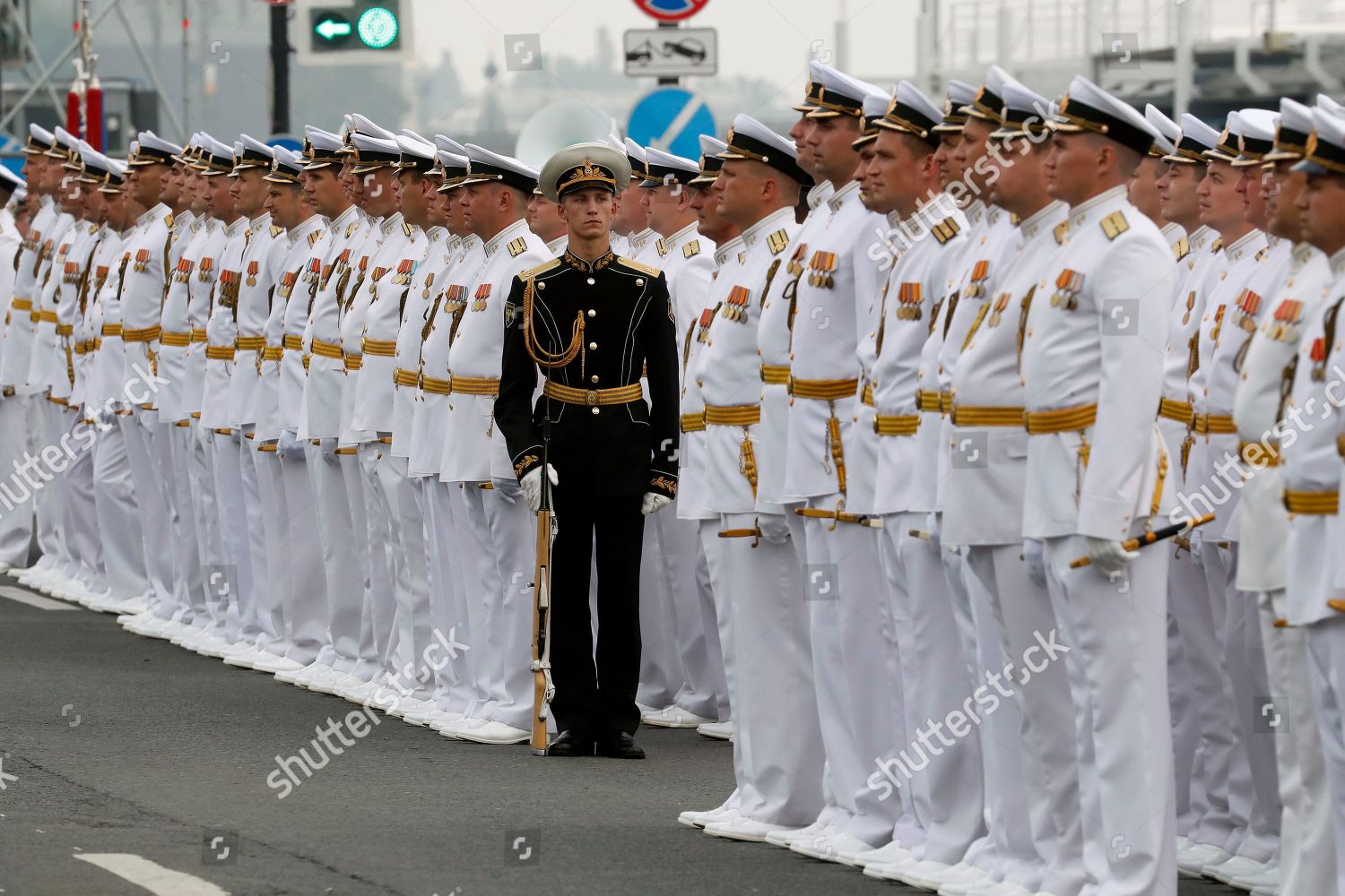 Russian Navy Sailors Stand Formation During Editorial Stock Photo ...