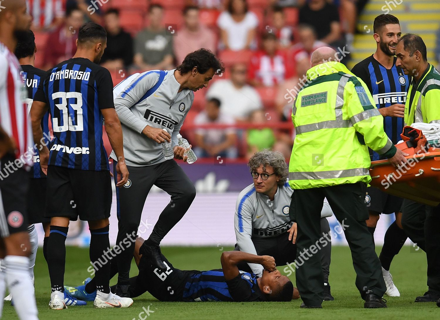 Estevao Dalbert Inter Milan Lies Injured Editorial Stock Photo - Stock ...