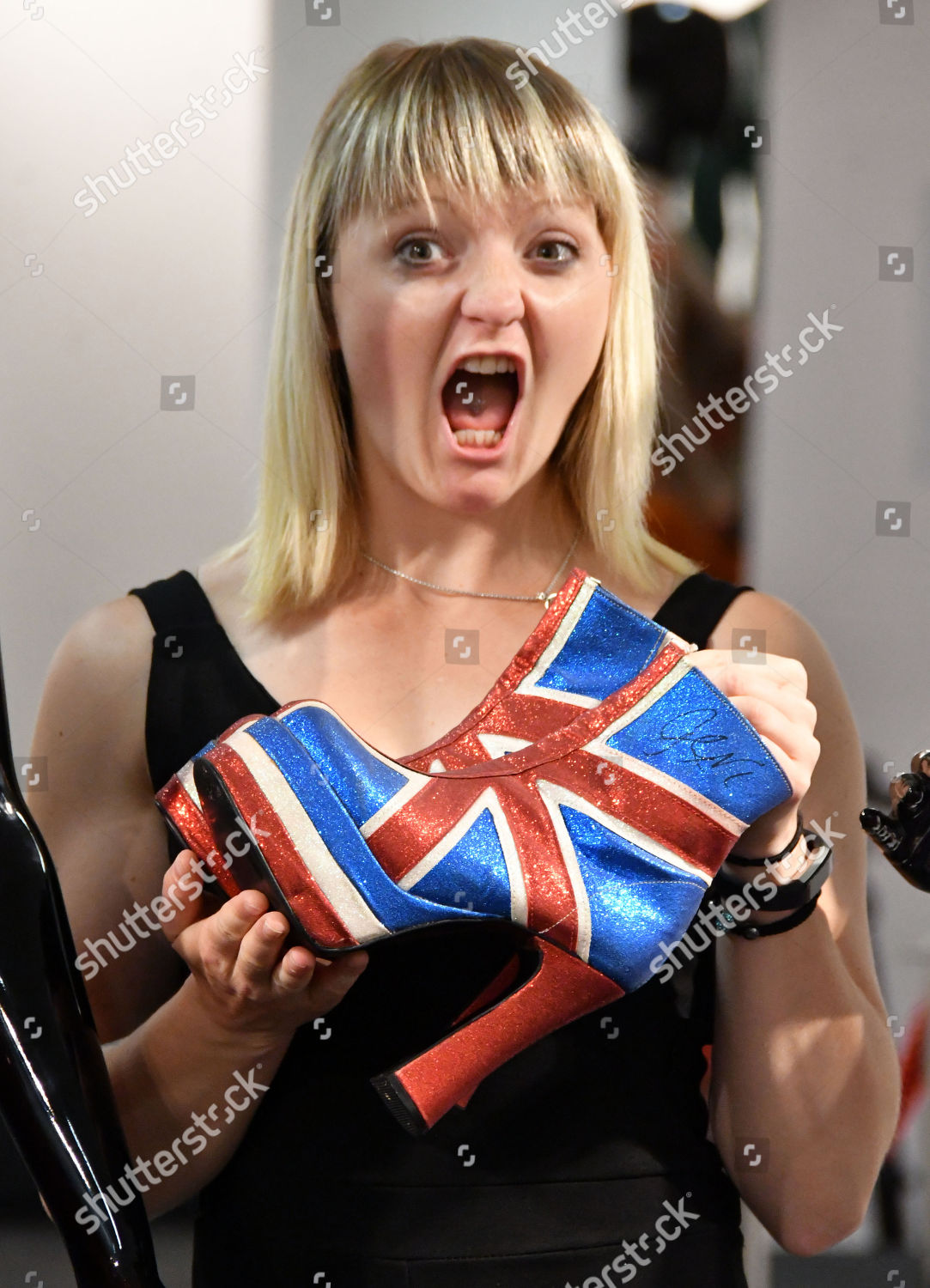 Geri Halliwells Union Jack Boots Editorial Stock Photo - Stock Image ...