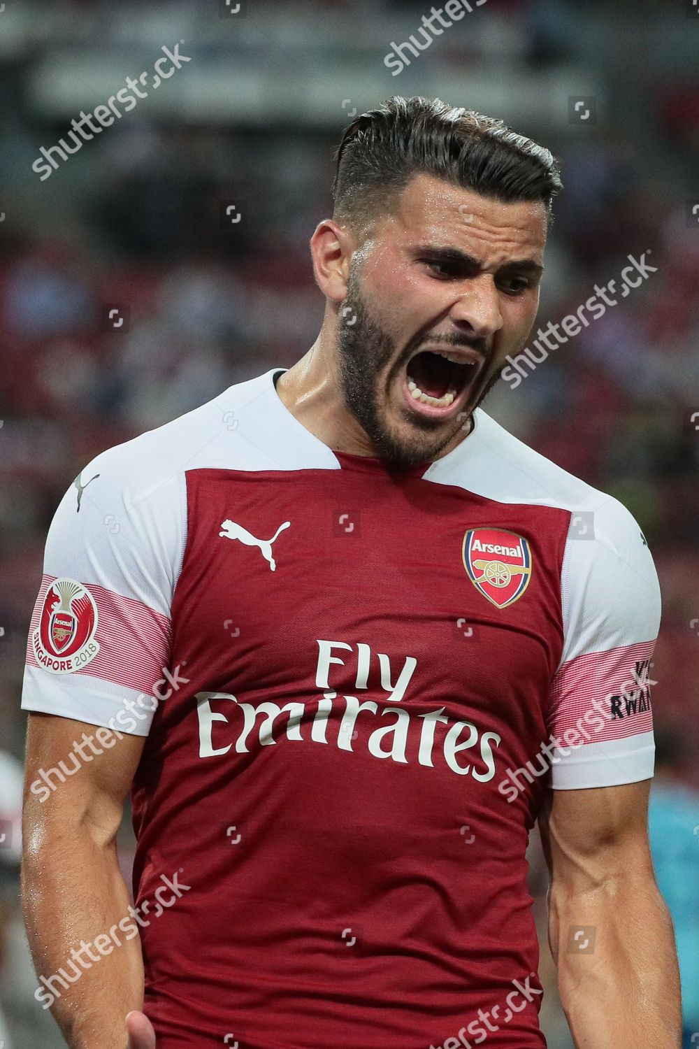Arsenals Sead Kolasinac Reacts During International Editorial Stock ...
