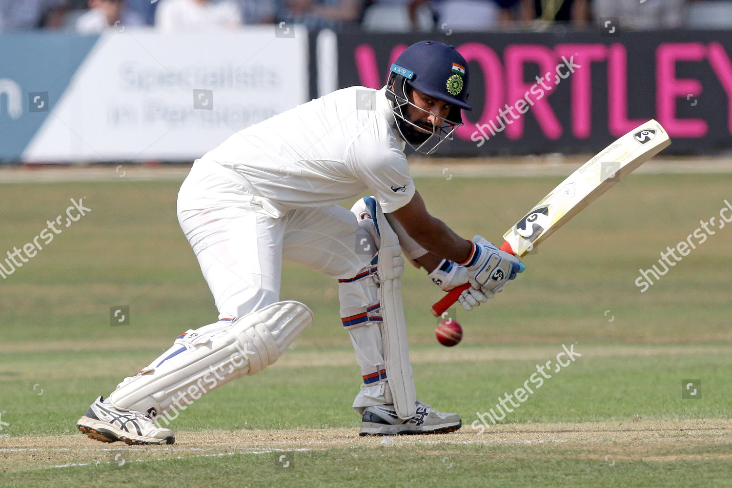 Cheteshwar Pujara Batting Action India During Editorial Stock Photo ...