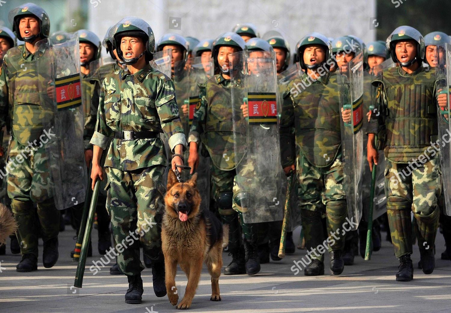 Chinese Paramilitary Soldiers Patrol Streets Urumqi Editorial Stock ...