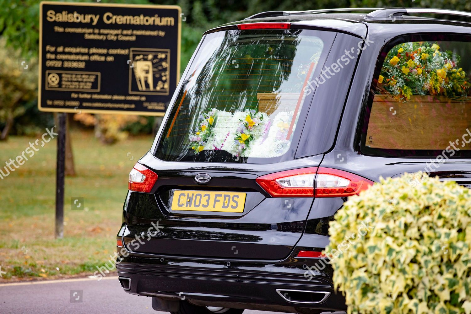Hearse Arrives Salisbury Crematorium Before Funeral Editorial Stock ...