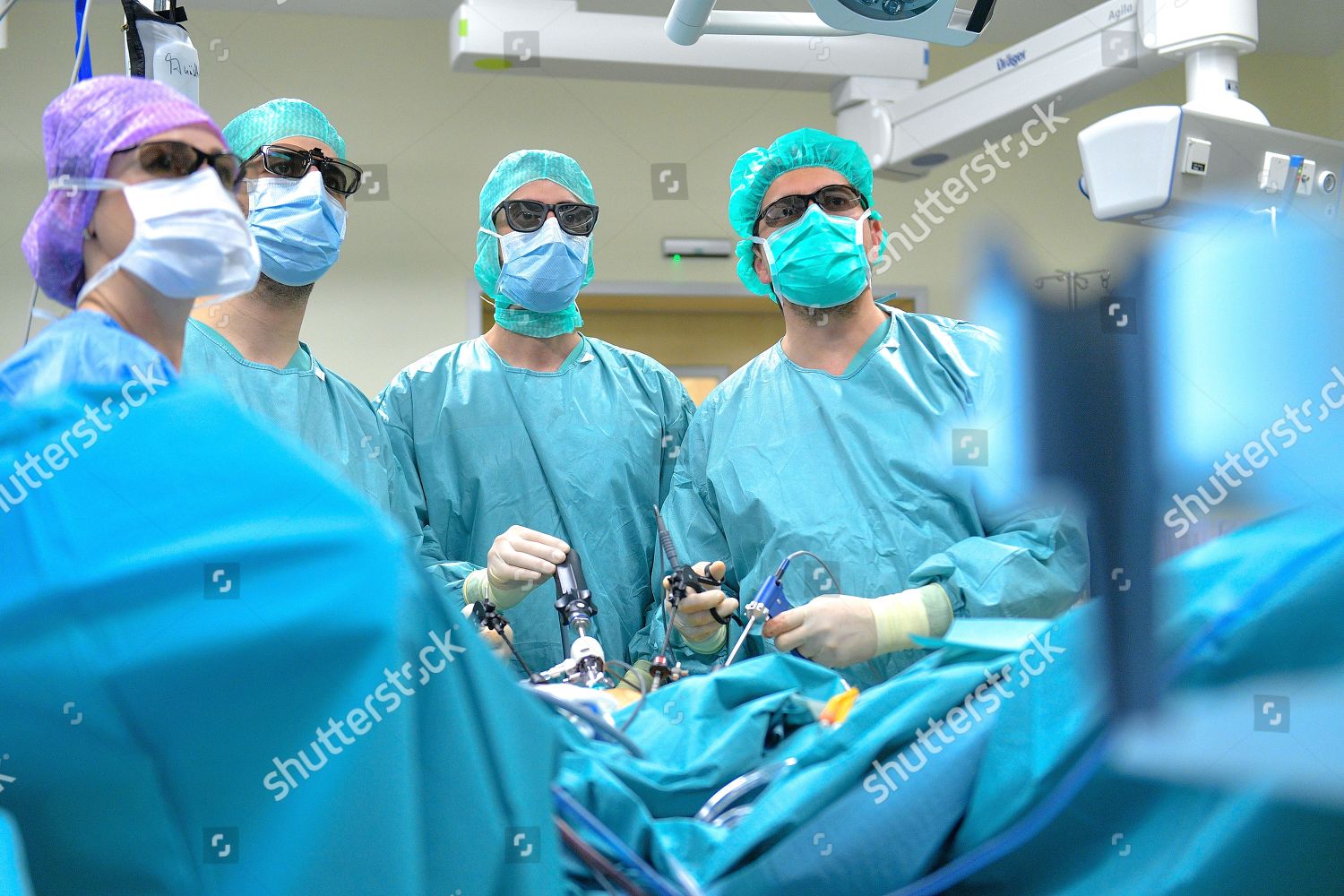 Surgeons During Groin Surgery Hospital Bergisches Editorial Stock Photo ...