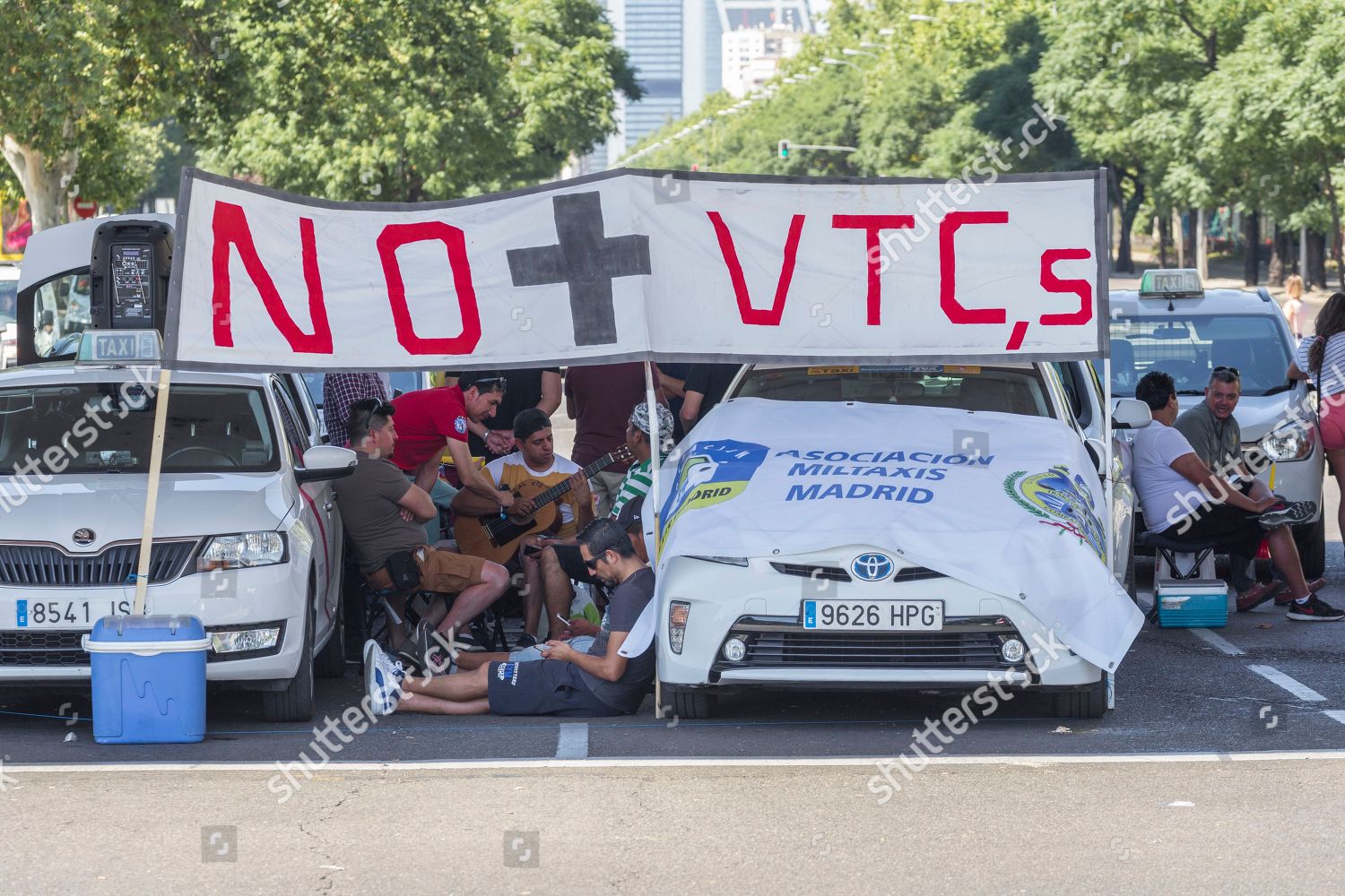 Striking Taxi Drivers Sing Along Sign Editorial Stock Photo - Stock ...