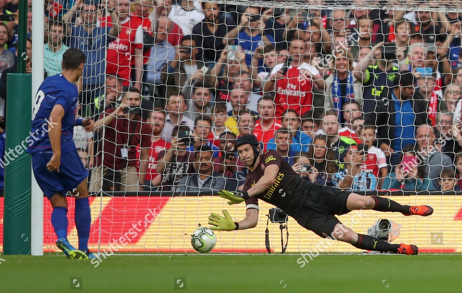 Arsenal Goalkeeper Petr Cech Saves Penalty Editorial Stock Photo ...