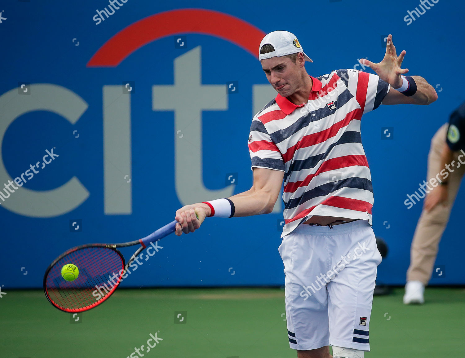 John Isner Returns Serve During Citi Editorial Stock Photo - Stock ...