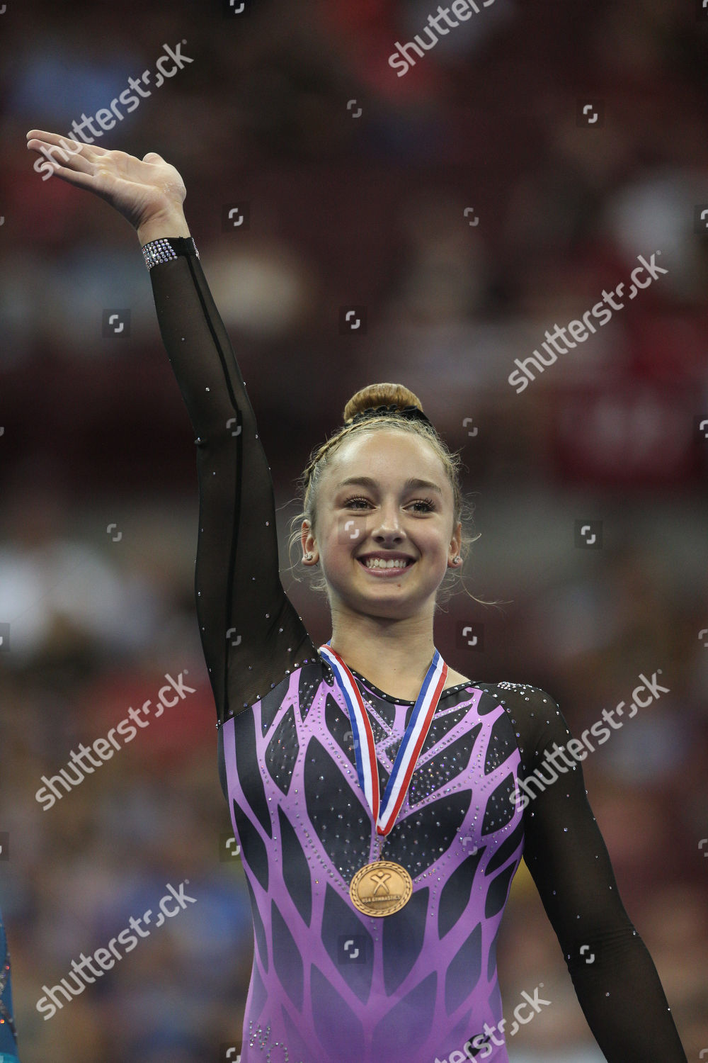 Gymnast Audrey Davis Waves After Gk Editorial Stock Photo - Stock Image ...